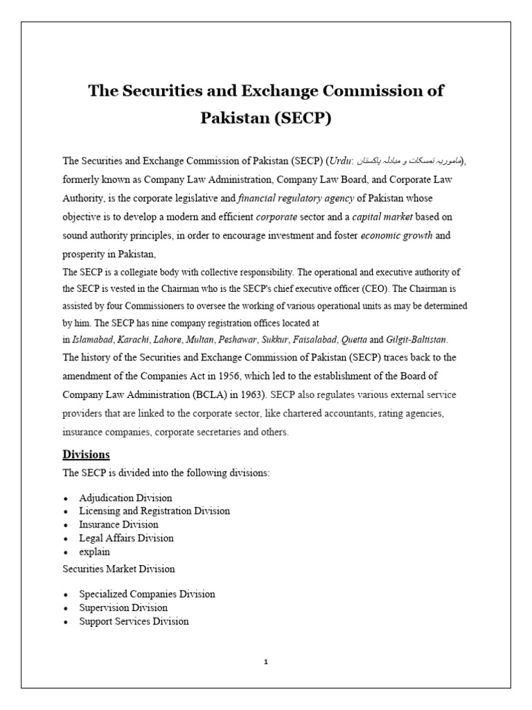 SECP | Download Free PDF | Private Sector | Investing