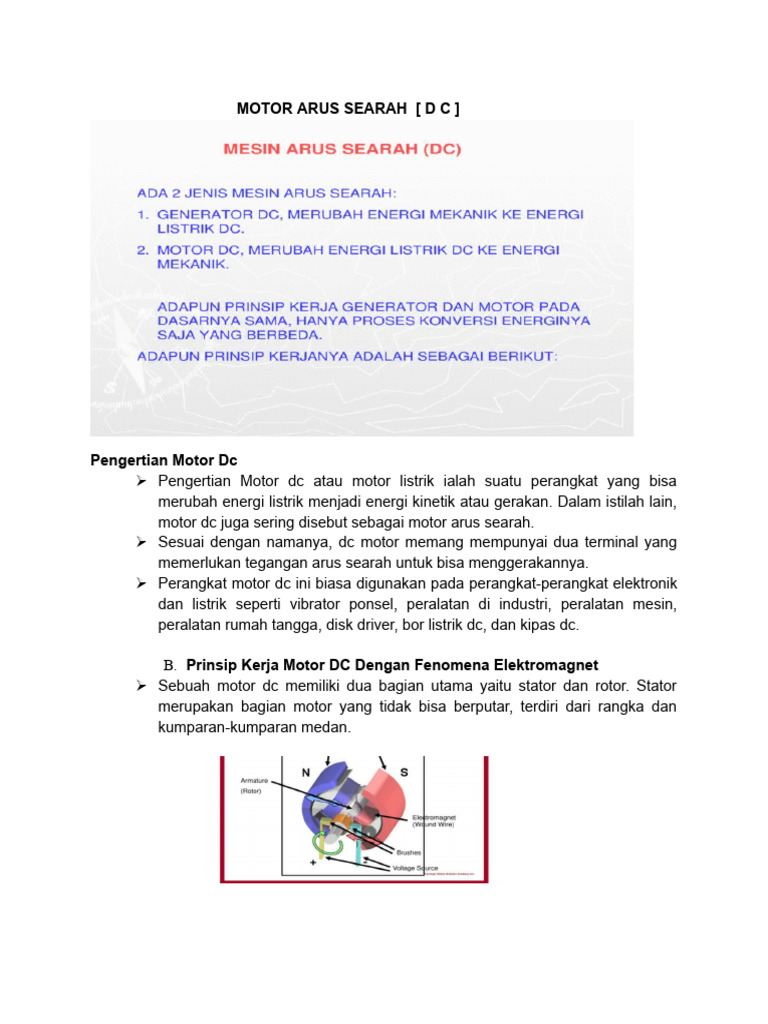Motor Arus Searah | PDF | Griya & Taman | Teknologi & Rekayasa