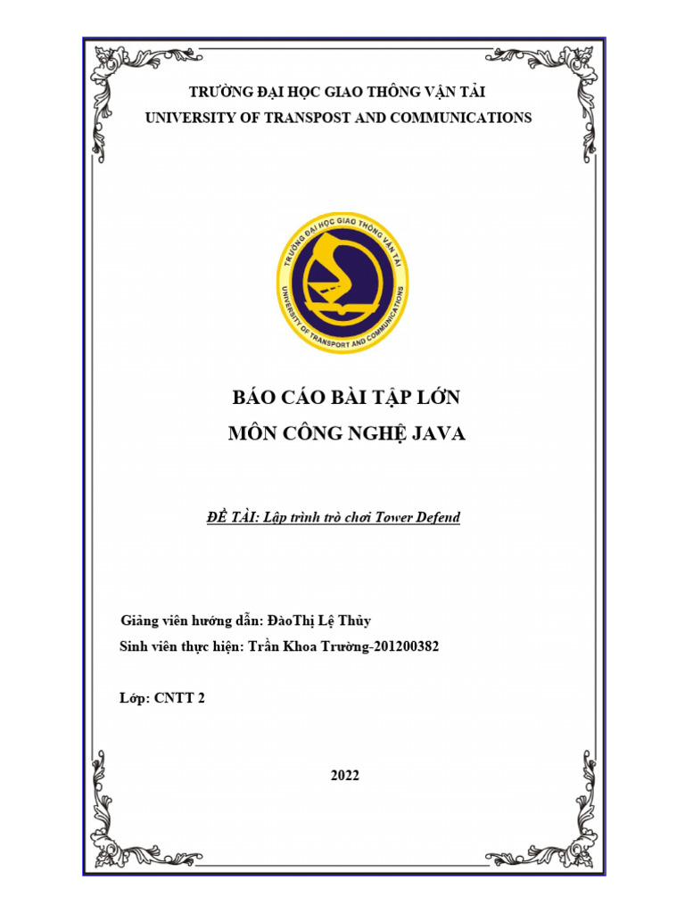 BTL Java TowerDefend | PDF