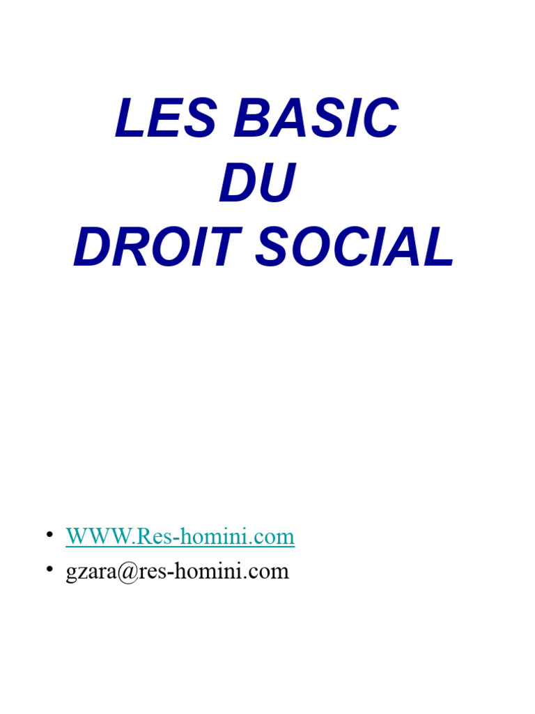 Cours de Droit Social Pour RH | PDF | Conditions de travail ...