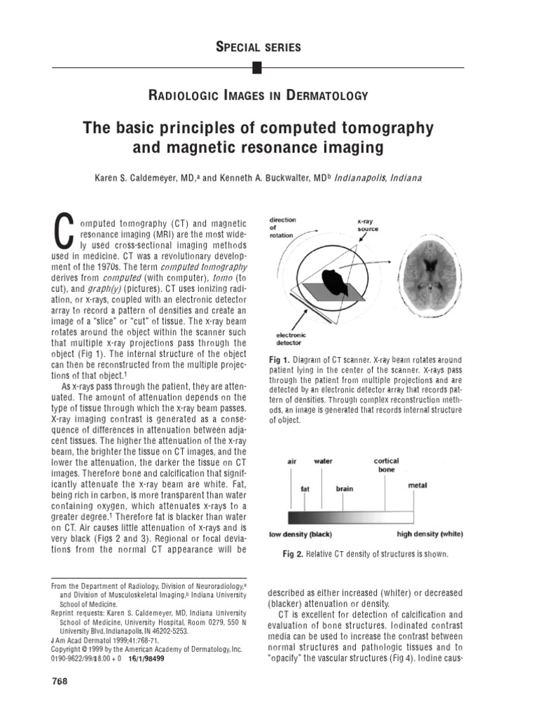 The Basic Principles of Computed Tomography and Magnetic Resonance ...