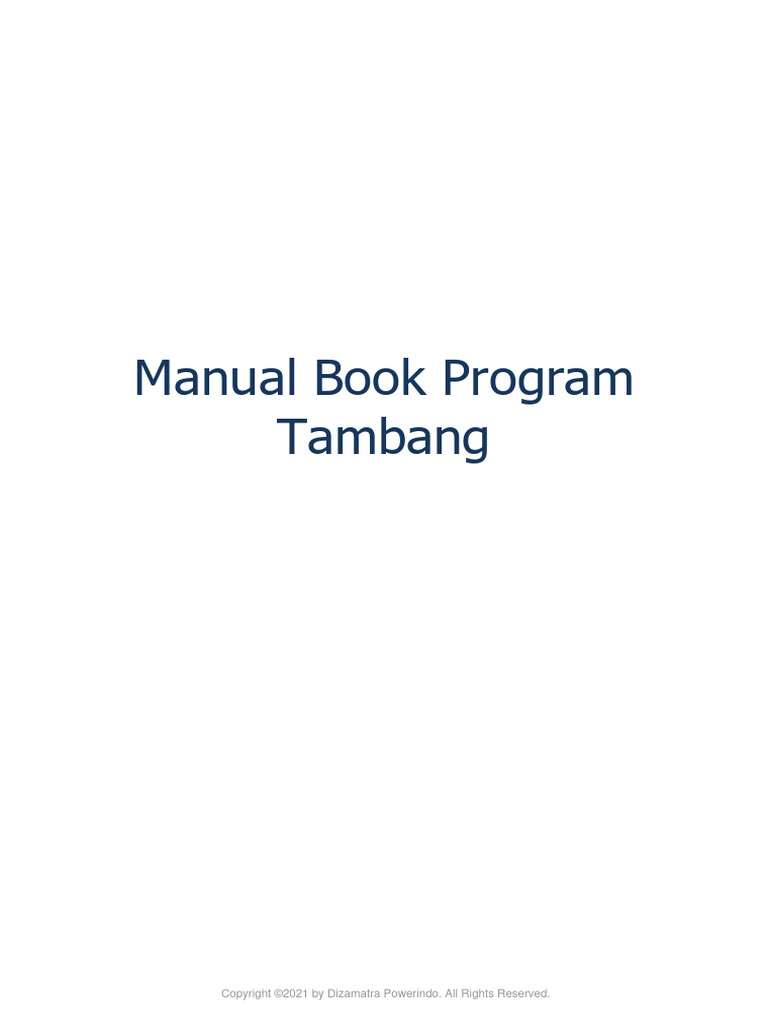 Manual Book Program Tambang | PDF | Komputer