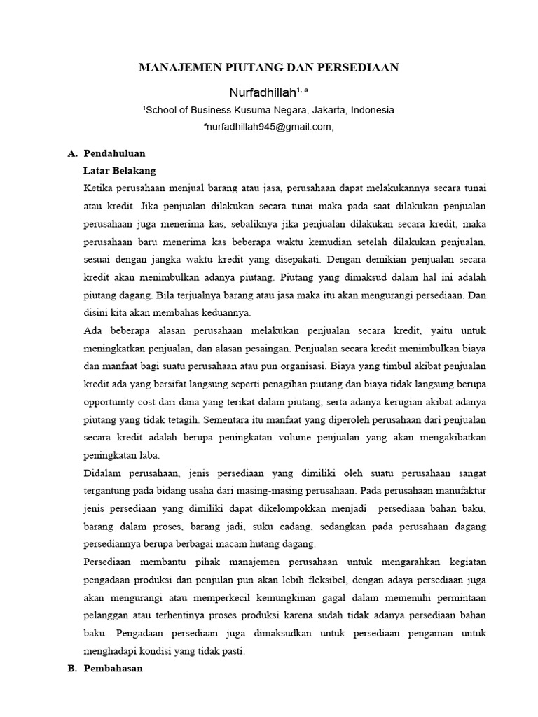 Manajemen Piutang Dan Persediaan | PDF