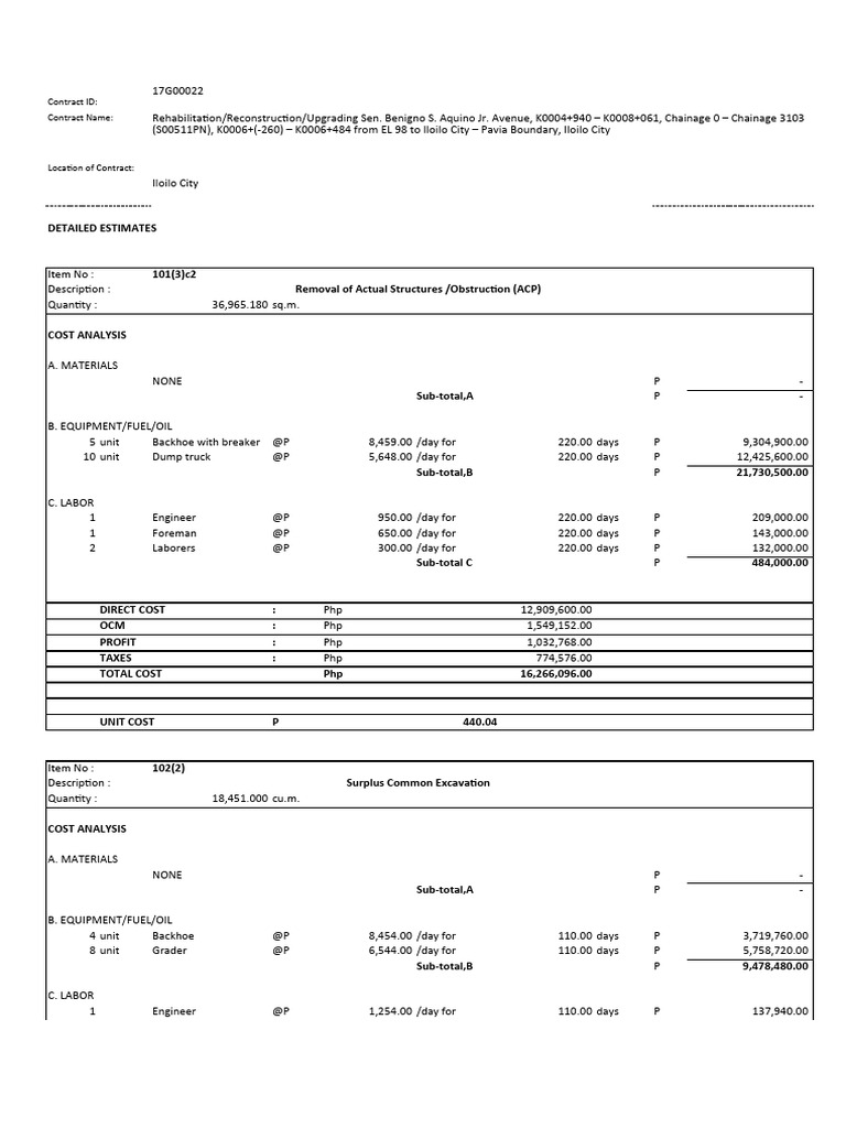 Contract ID: Contract Name | PDF | Concrete | Structural Engineering