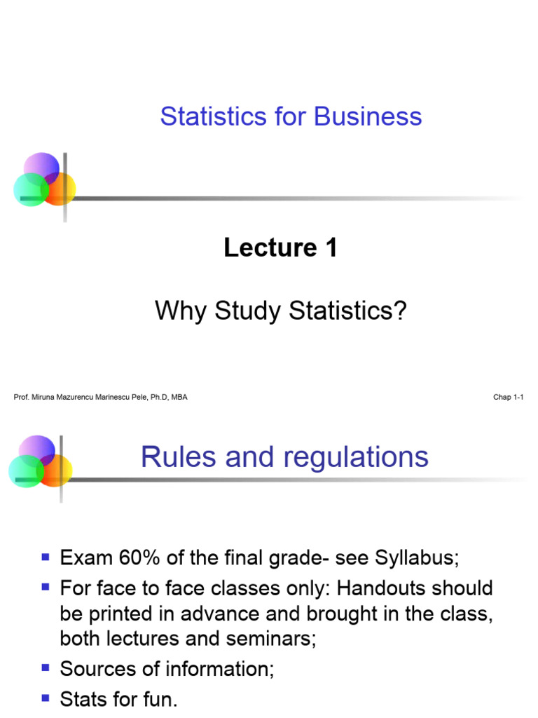 Lecture 1 | PDF | Statistics | Statistical Inference