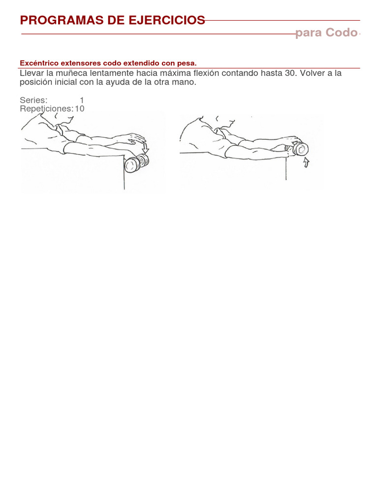 Ejercicios Excéntricos para Codo | PDF