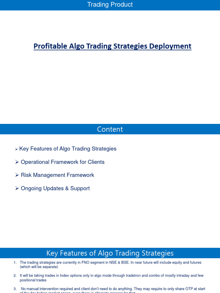 Algo Trading Strategies | PDF | Algorithmic Trading | Stocks