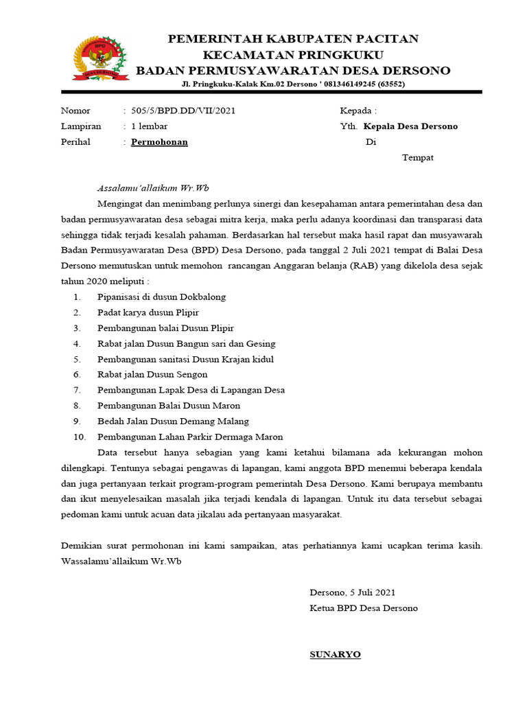 Surat Permohonan SPJ | PDF