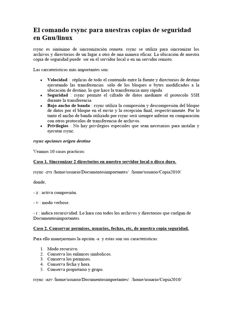 Comando Rsync | PDF | Software utilitario | Informática