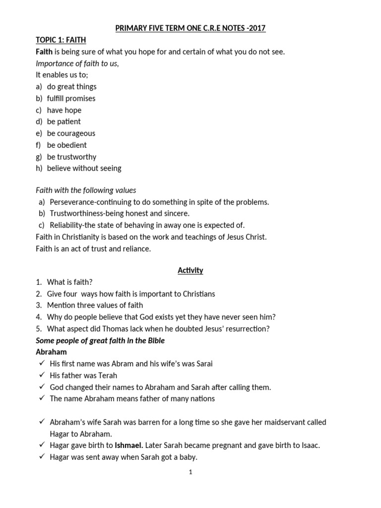 All P.4 To P.7 Religious Education Notes All Terms | PDF | Abraham ...