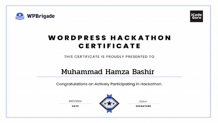 Muhammad Hamza Bashir WordSprint 2.0 Certificate | PDF
