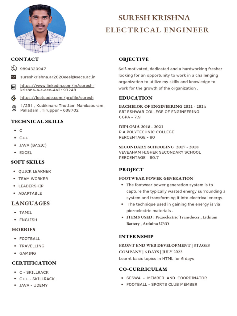 Suresh Krishna: Electrical Engineer | PDF | Technology & Engineering