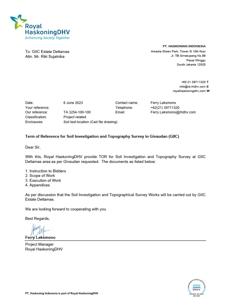 TA3257 - RHDHV - RFQ - Soil Investigation and Topo Survey Givaudan ...