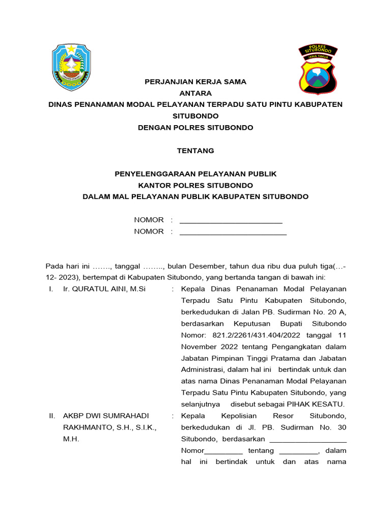 Perjanjian Kerjasama Pdf