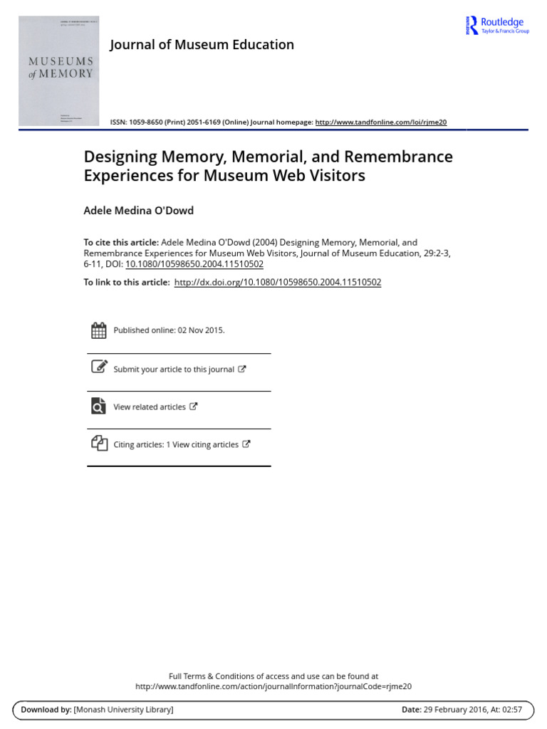 Design Memory | PDF | Museum | World Wide Web