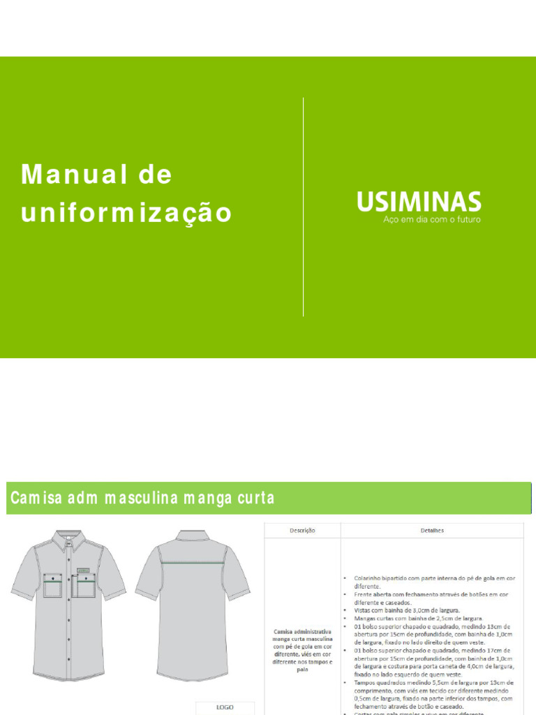 Manual de Uniforme Usiminas | PDF