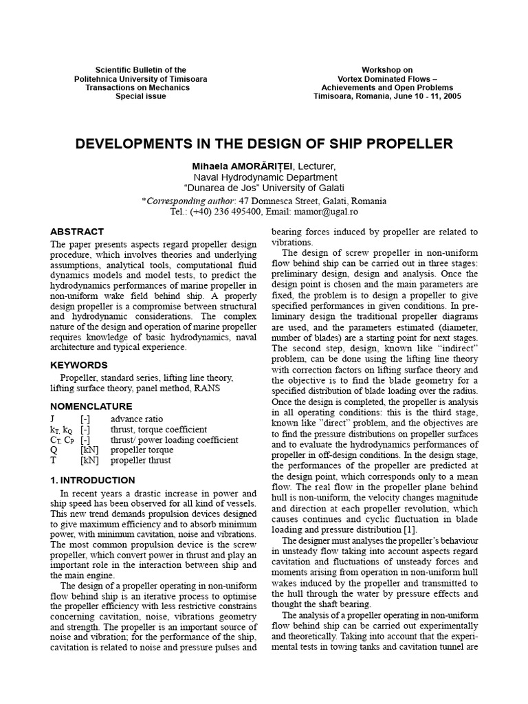 Developments in The Design of Ship Prope | Download Free PDF ...