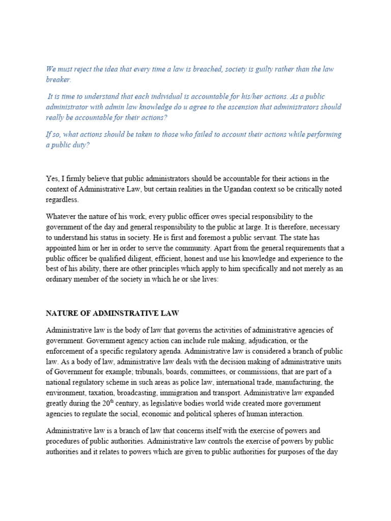 Accountability in Administrative Law | PDF | Administrative Law ...