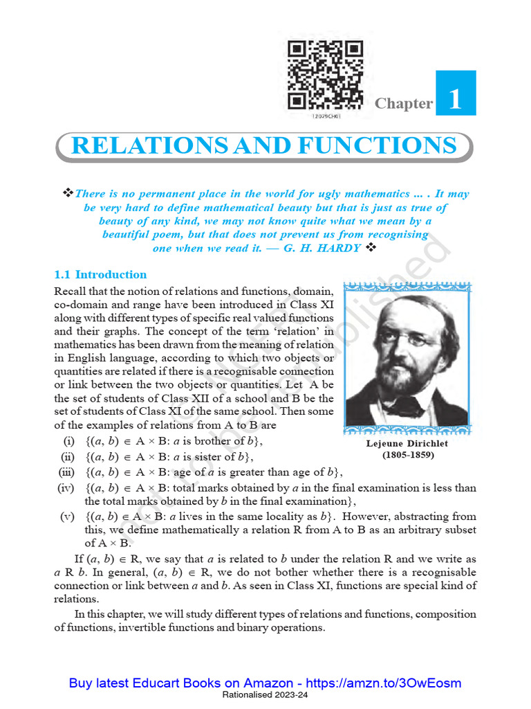 Ch-1 RELATIONS AND FUNCTIONS | PDF | Function (Mathematics) | Set (Mathematics)