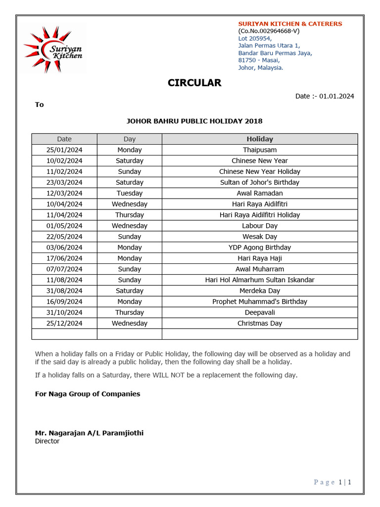 Public Holiday 2024 | PDF | Public Holiday | Entertainment Events