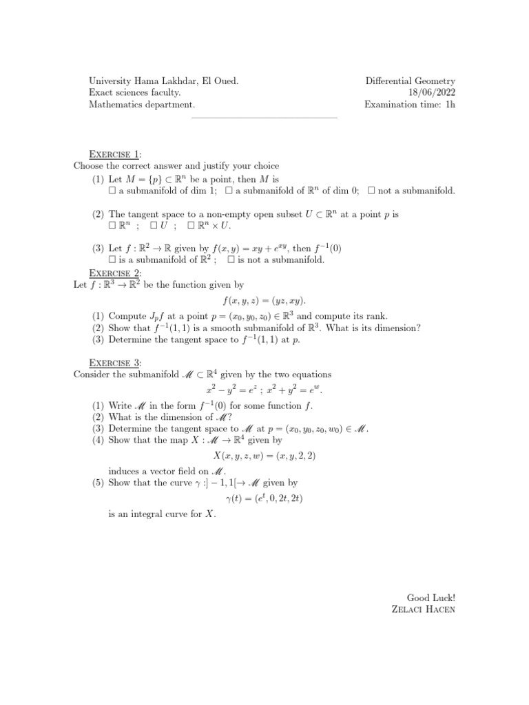 Ex (2) - 1 | PDF | Determinant | Mathematical Objects