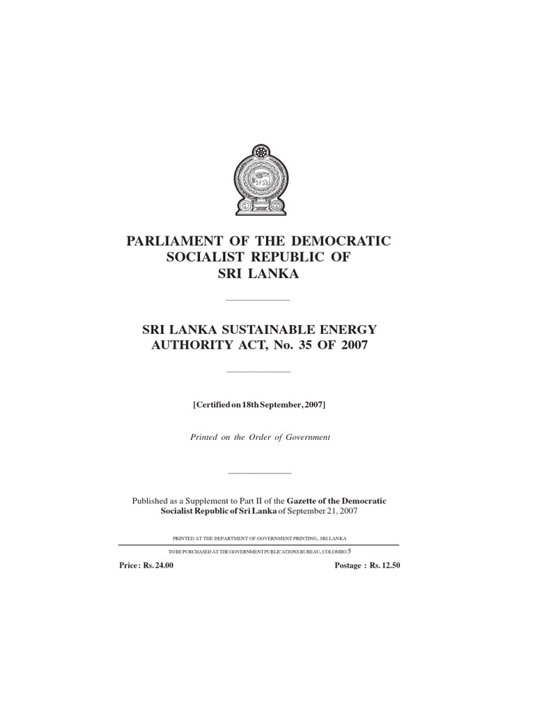 SL Slsea Act 2007 | Download Free PDF | Resource | Clean Development ...