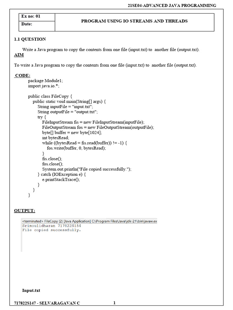 Selvaraghav Java | PDF | Filename | Computer File