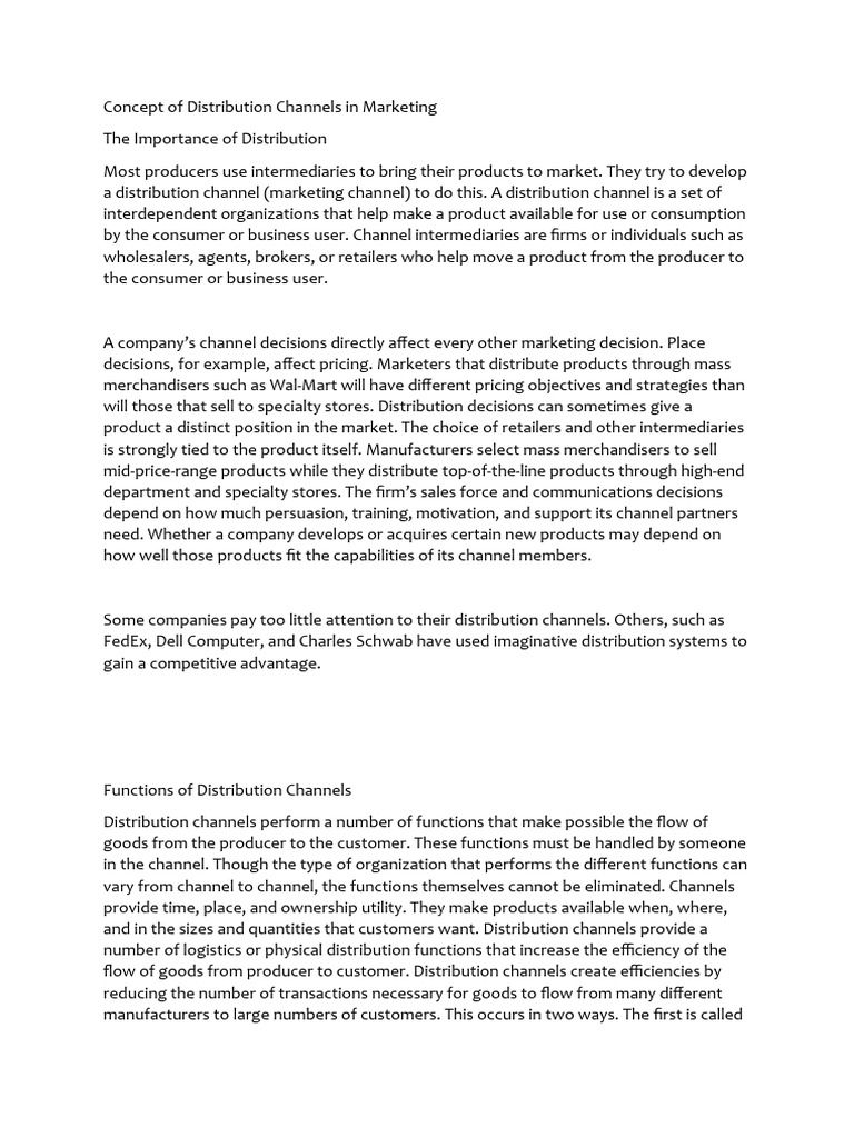 Selling to Distribution Channels | PDF | Retail | Sales