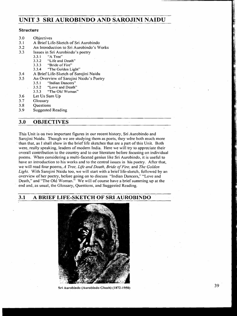 Unit 3 | PDF | Sri Aurobindo | Poetry