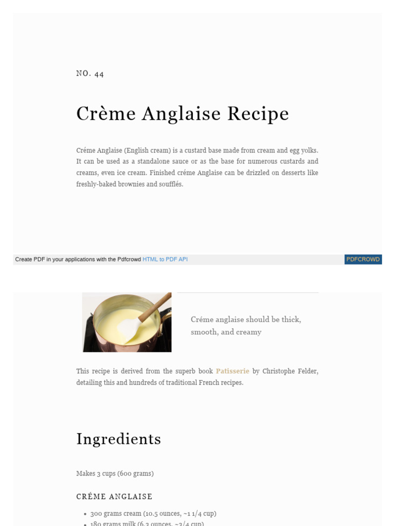 Chefiso Com P Creme Anglaise Recipe | PDF | Custard | Desserts