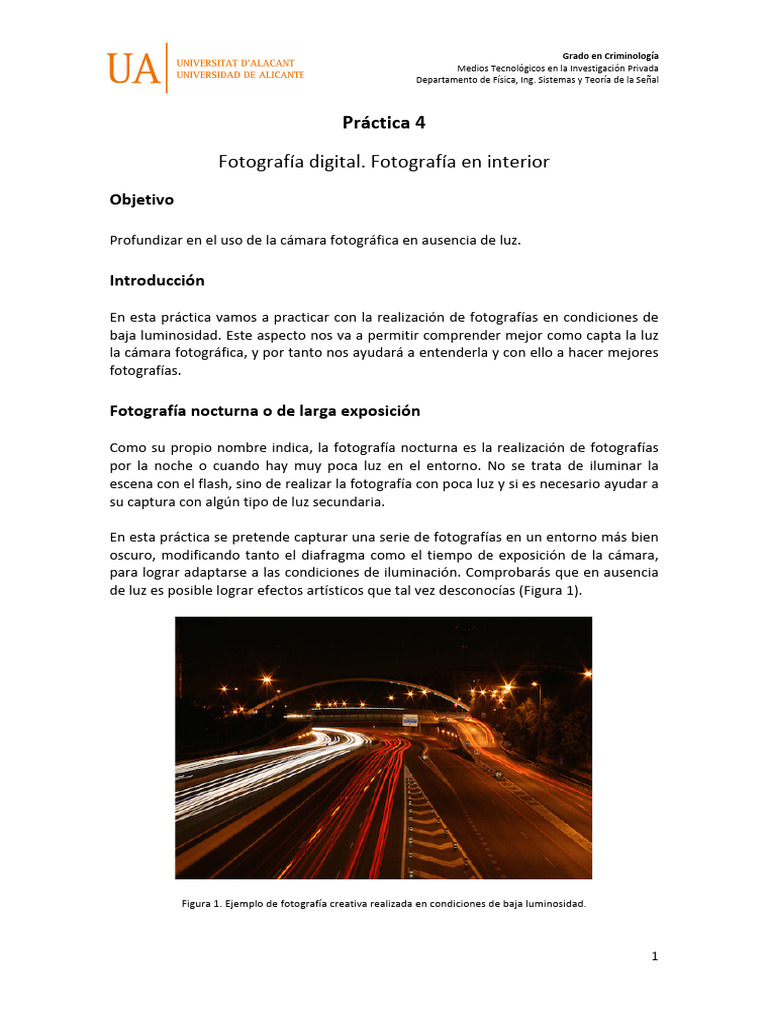 PR Ctica 4 | PDF | Cámara | Exposición (fotografía)