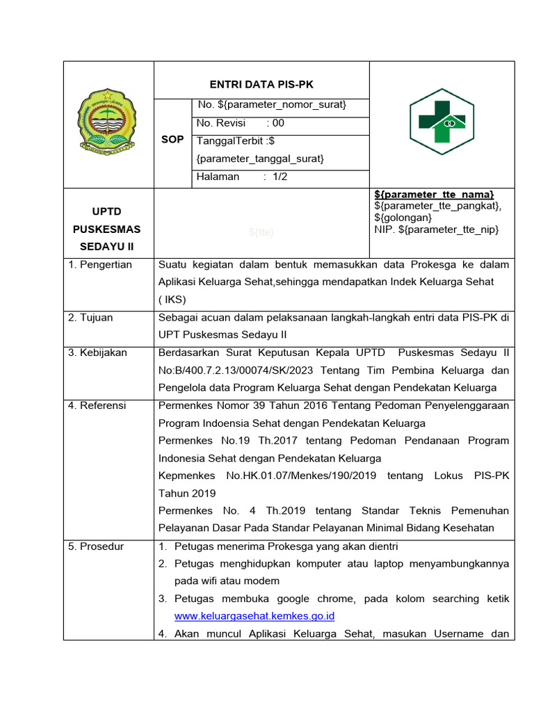 Sop Entri Pispk | PDF | Bisnis