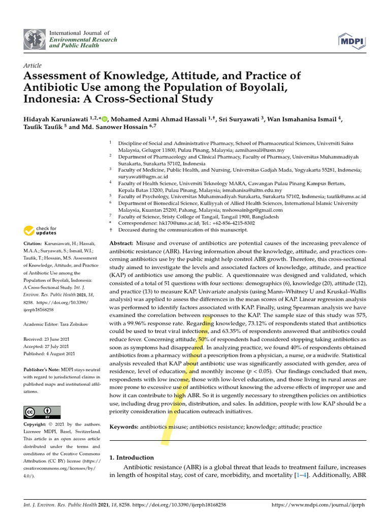 Ijerph 18 08258 | PDF | Statistics | Statistical Analysis