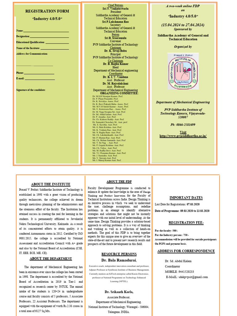 1 FDP BROCHURE | PDF | Design Thinking | Engineering