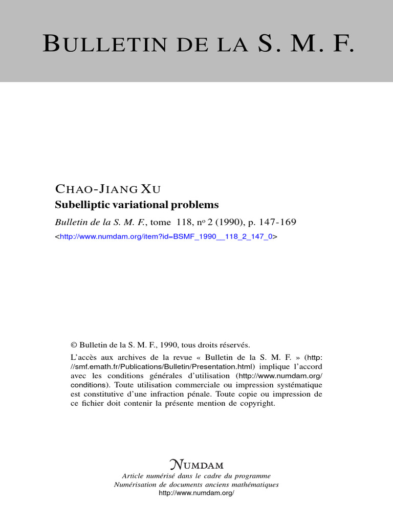 Jiang Xu. Subelliptic Variational Problems | PDF | Differential ...