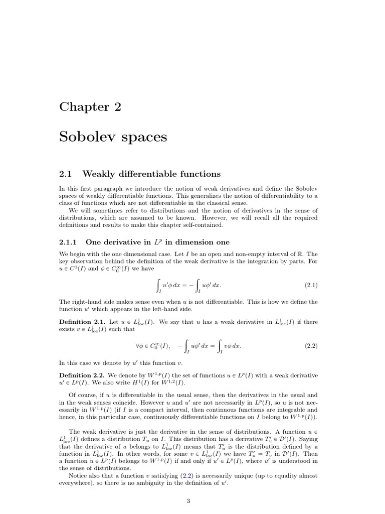 Sobolev Space | PDF | Function (Mathematics) | Mathematical Analysis