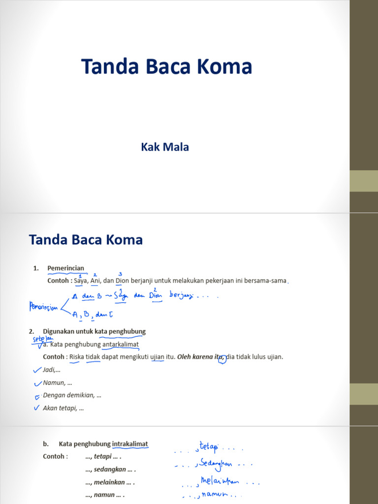 Materi Tanda Baca Koma | PDF