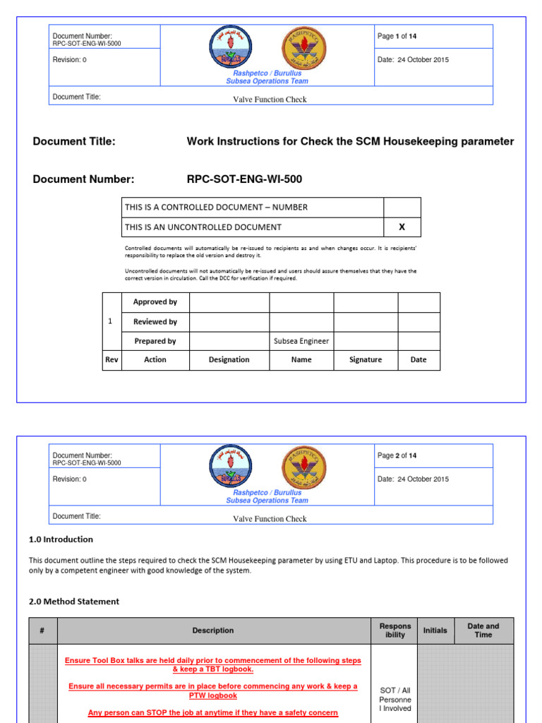 RPC-SOT-ENG-WI-500 Rev0 (Valve Function Check) ETU | PDF | Version ... RPC-SOT-ENG-WI-500 Rev0 (Valve Function Check) ETU | PDF | Version ...