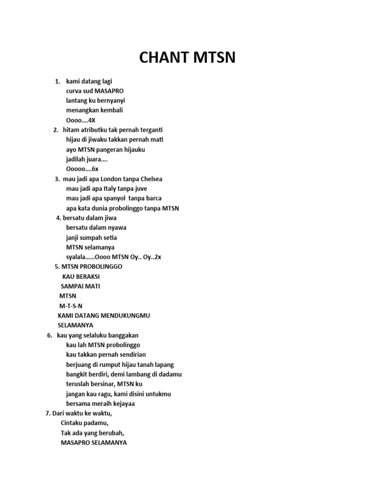 Chant Class MTSN Tambahan | PDF