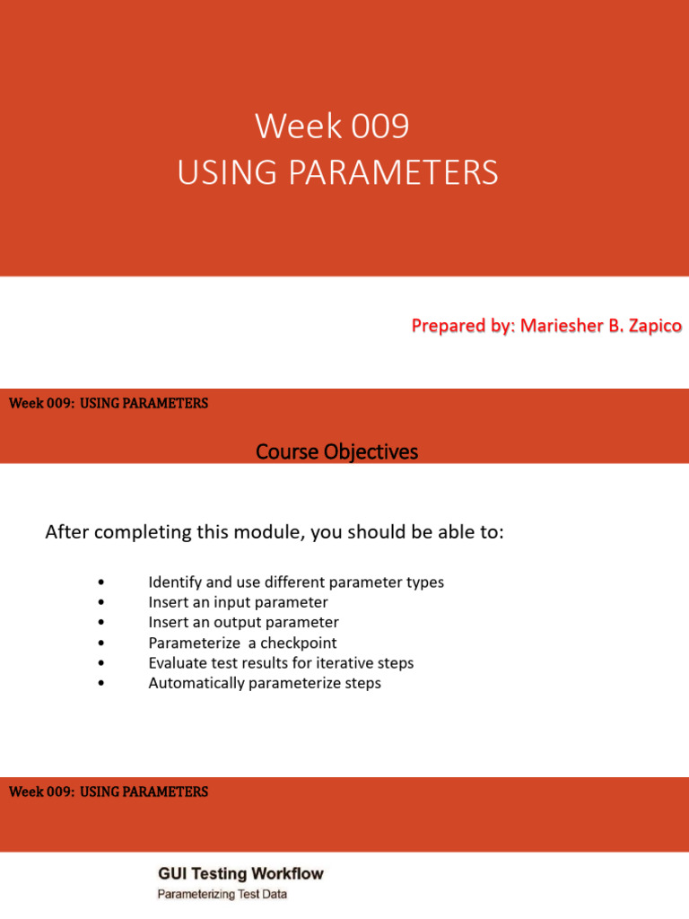 Chapter 8-USING-PARAMETERS PDF | PDF