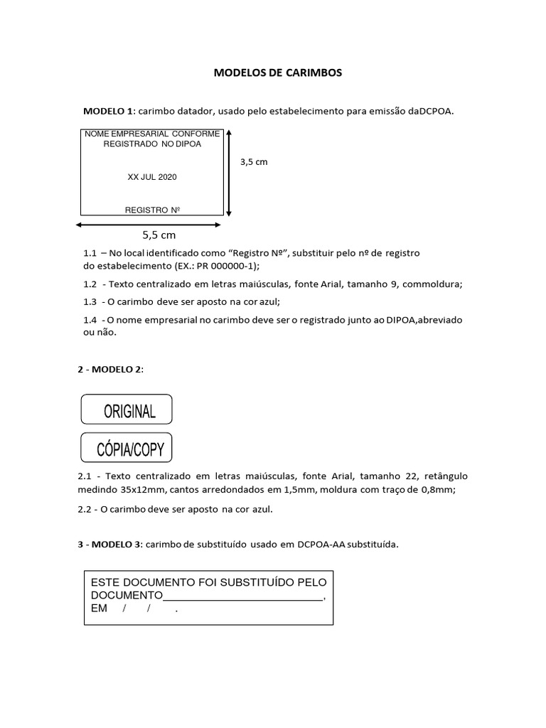 Modelos - de - Carimbo Certificação | PDF