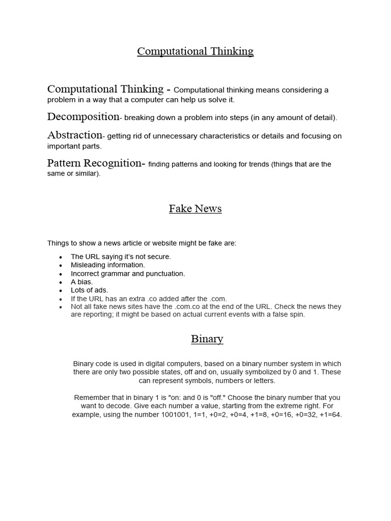 Computational Thinking | PDF