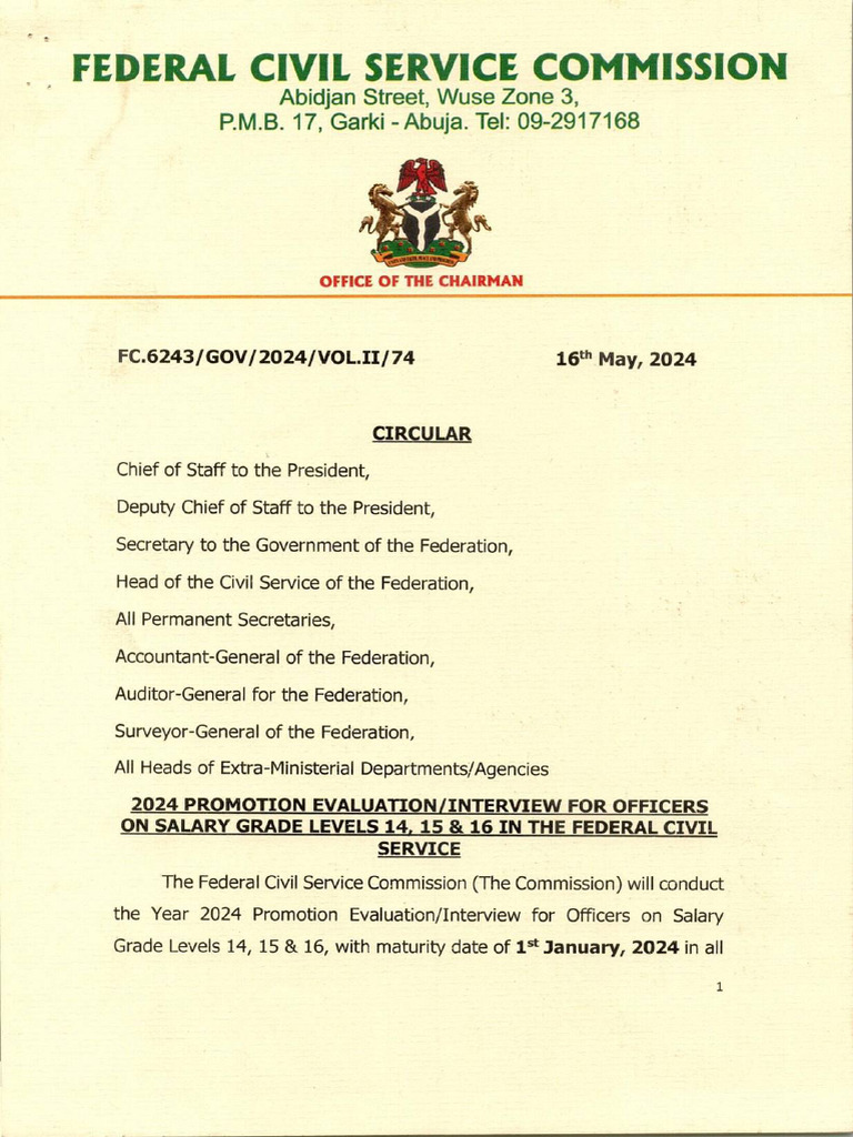 2024 Promotion Evaluation and Interview For Officers On SGL 14 15 16 in ...