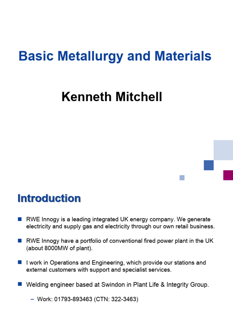 Basic Metallurgy and Materials | PDF | Steel | Strength Of Materials