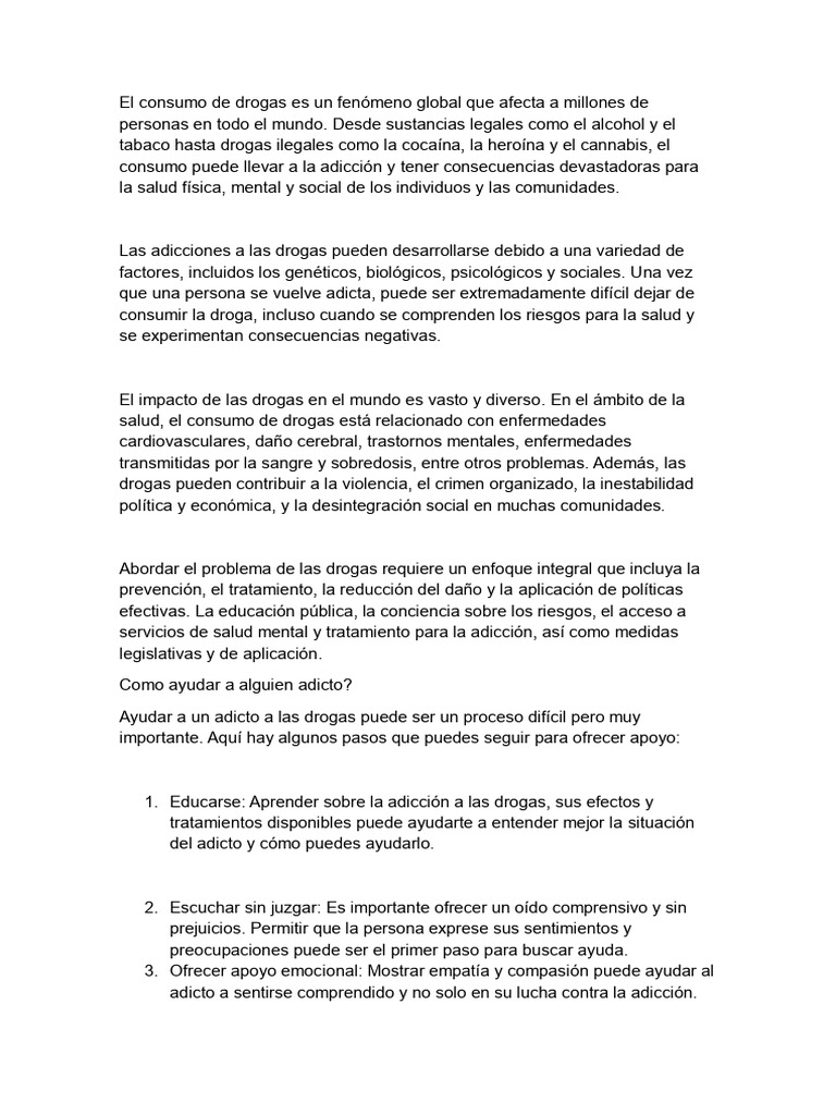 Drogas | PDF | La dependencia de sustancias | Sicología