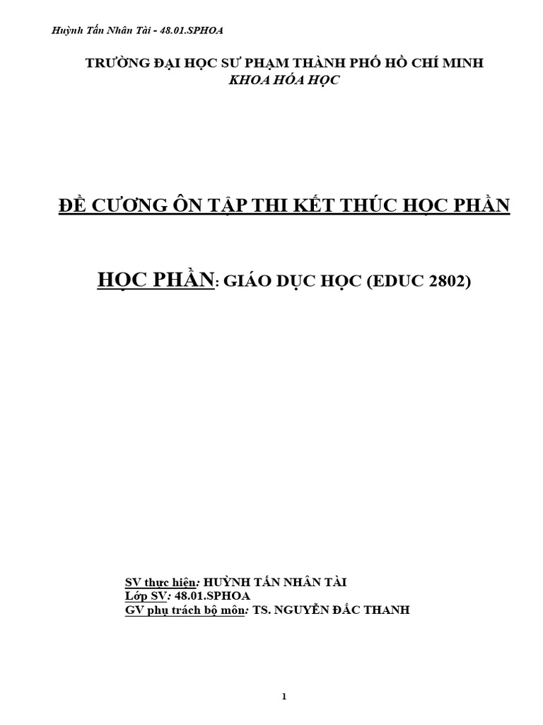 ĐỀ-CƯƠNG-ÔN-TẬP-GDH | PDF