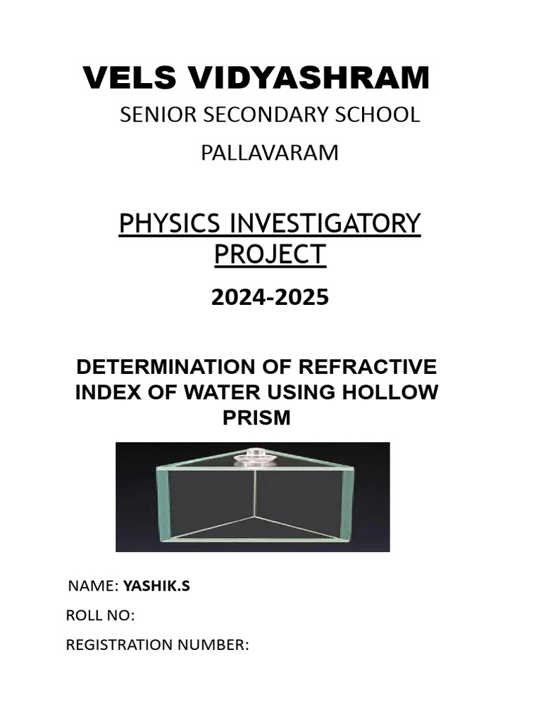 Physics Project | PDF | Refraction | Refractive Index