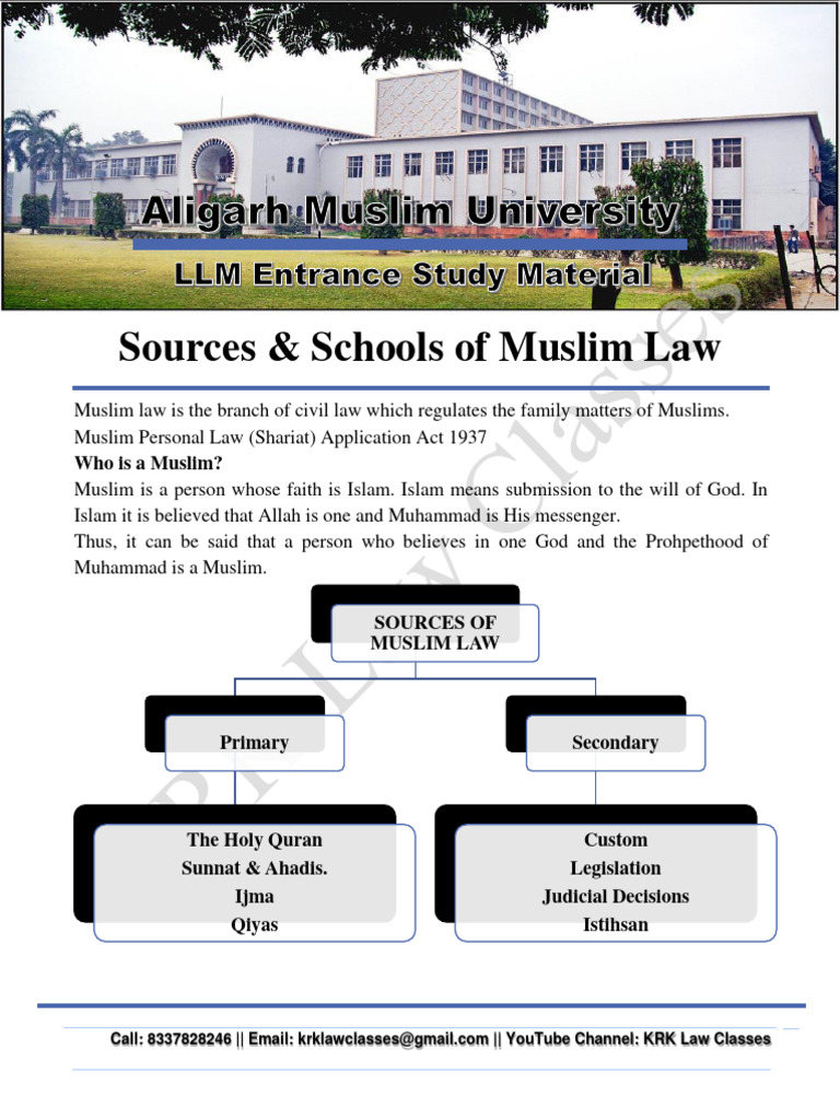 Muslim Law Lecture 1 | PDF | Quran | Islam