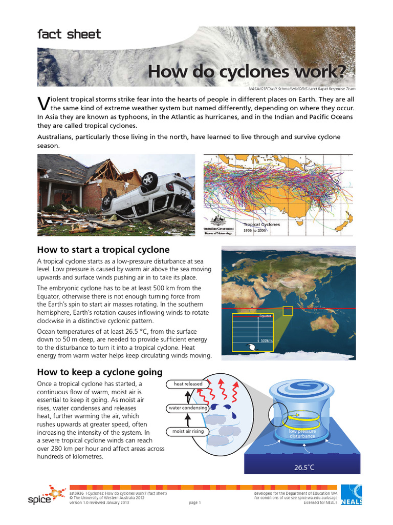 How do cyclones work Fact Sheet | PDF | Tropical Cyclones | Meteorology