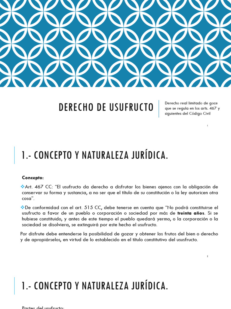 Tema 7. - Usufructo | PDF | Propiedad | Posesión (Ley)